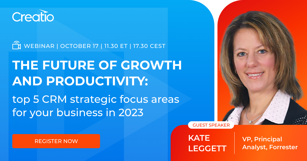 Online webinar | The future of growth and productivity | Creatio