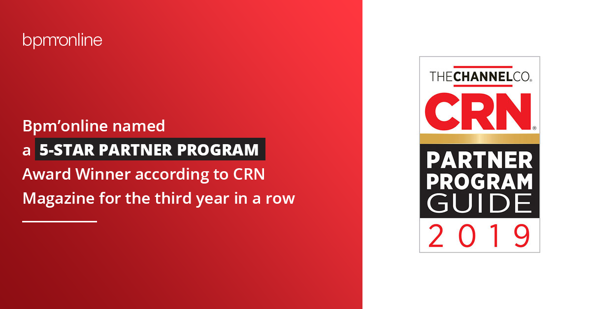 Bpm’online named a 5-Star Partner Program Award Winner according to CRN Magazine for the third ...