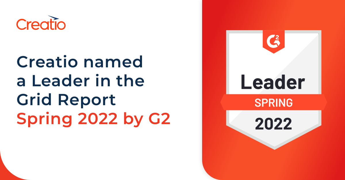 Creatio Recognized as a Leader and High Performer in 8 Categories l ...
