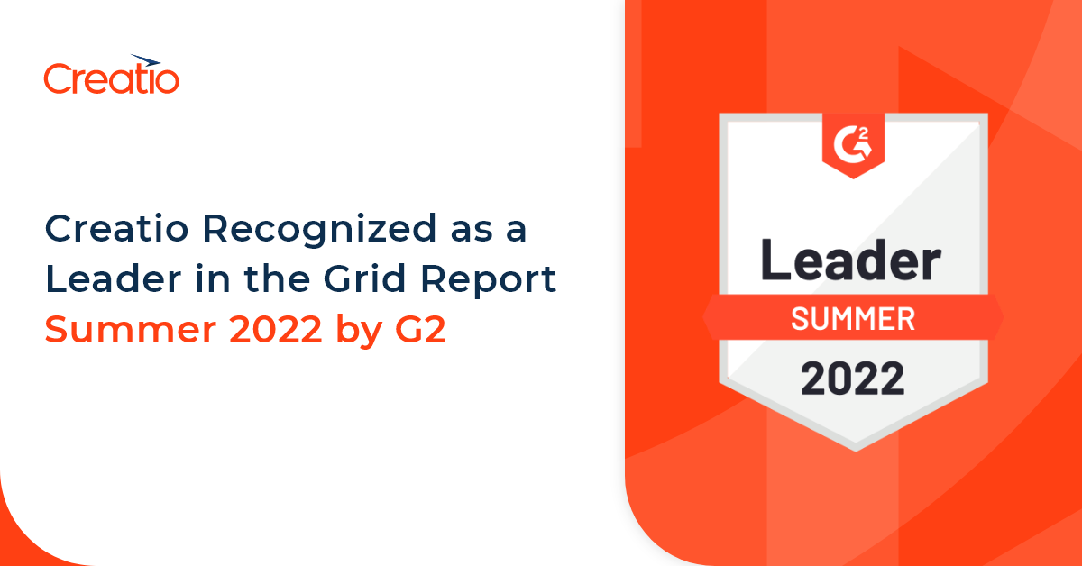 Creatio Recognized as a Leader in Four Categories Including No-Code ...