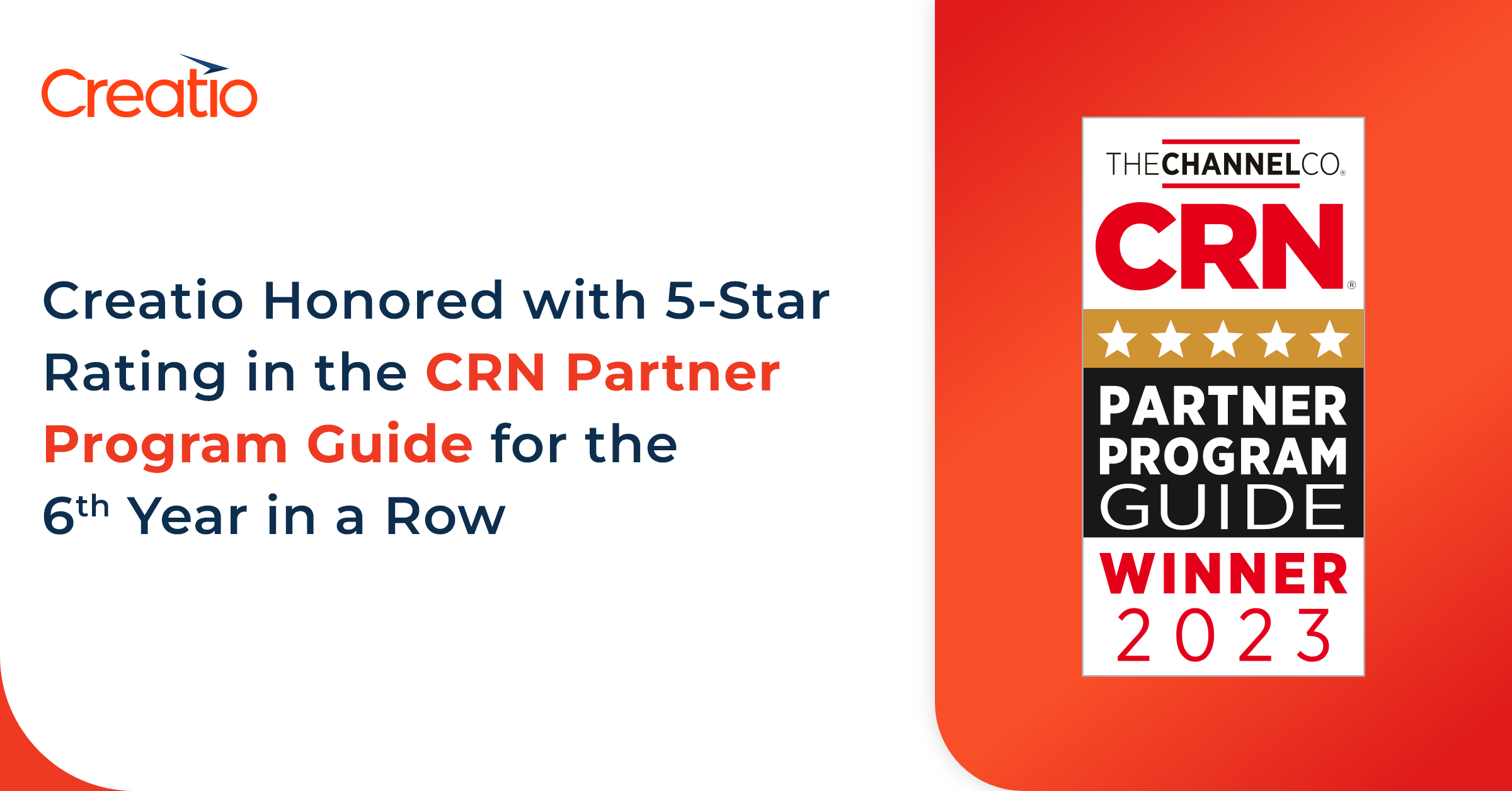 Creatio Honored with 5-Star Rating in the CRN Partner Program Guide for ...