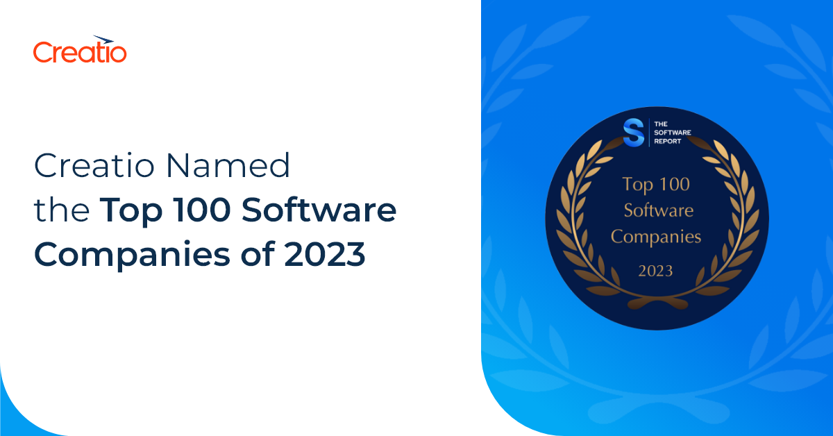 Creatio Named Top 100 Software Companies of 2023 | Creatio