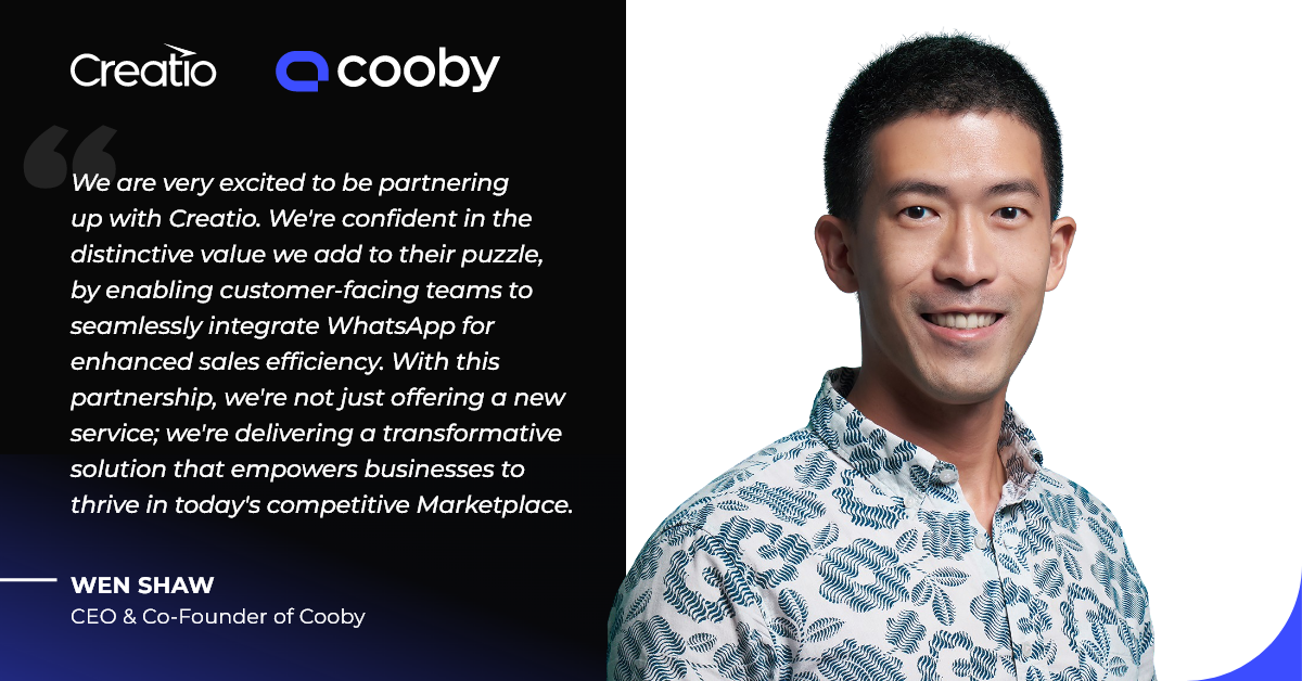 Creatio Announces Partnership with Cooby to Reshape the Way WhatsApp is ...