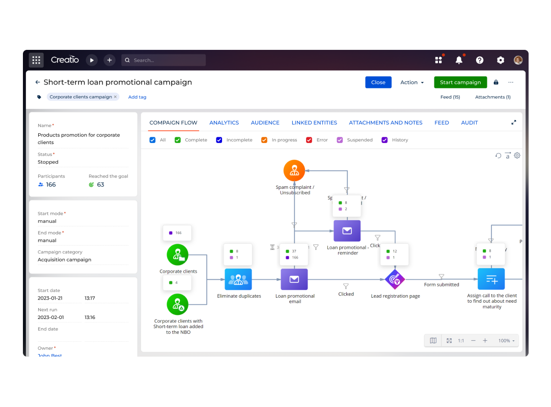 Credit Unions CRM & Workflow automation software with no-code | Creatio