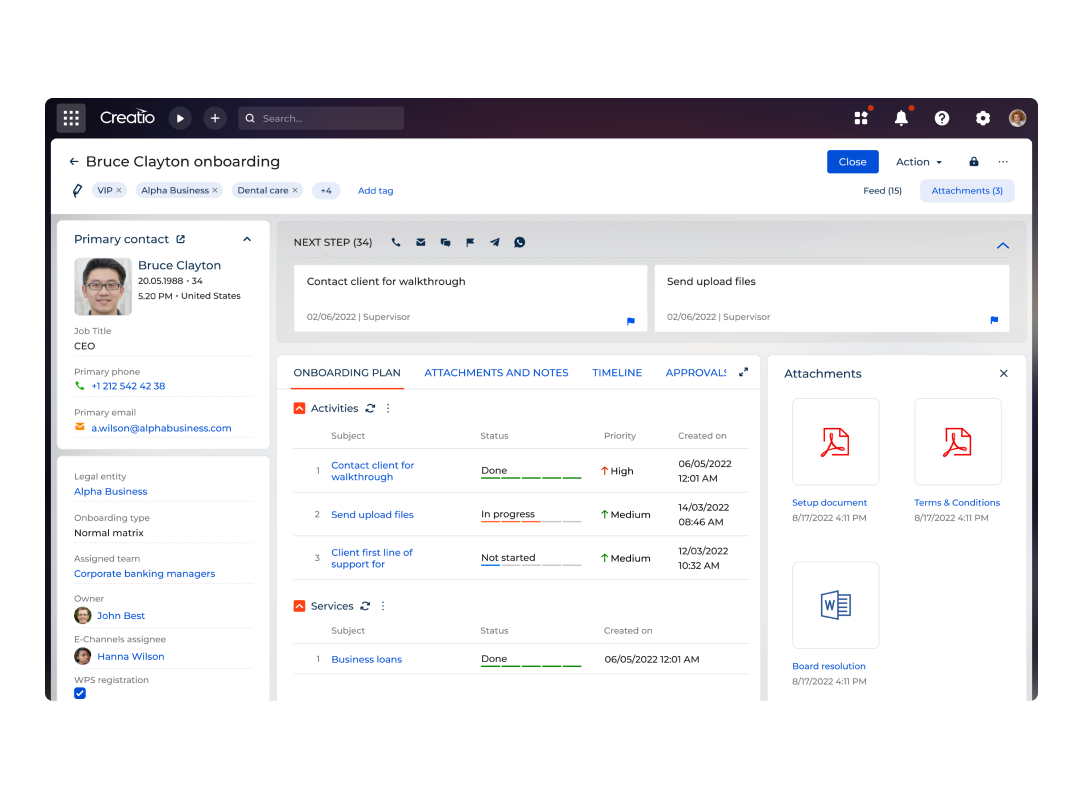 Credit Unions CRM & Workflow automation software with no-code | Creatio