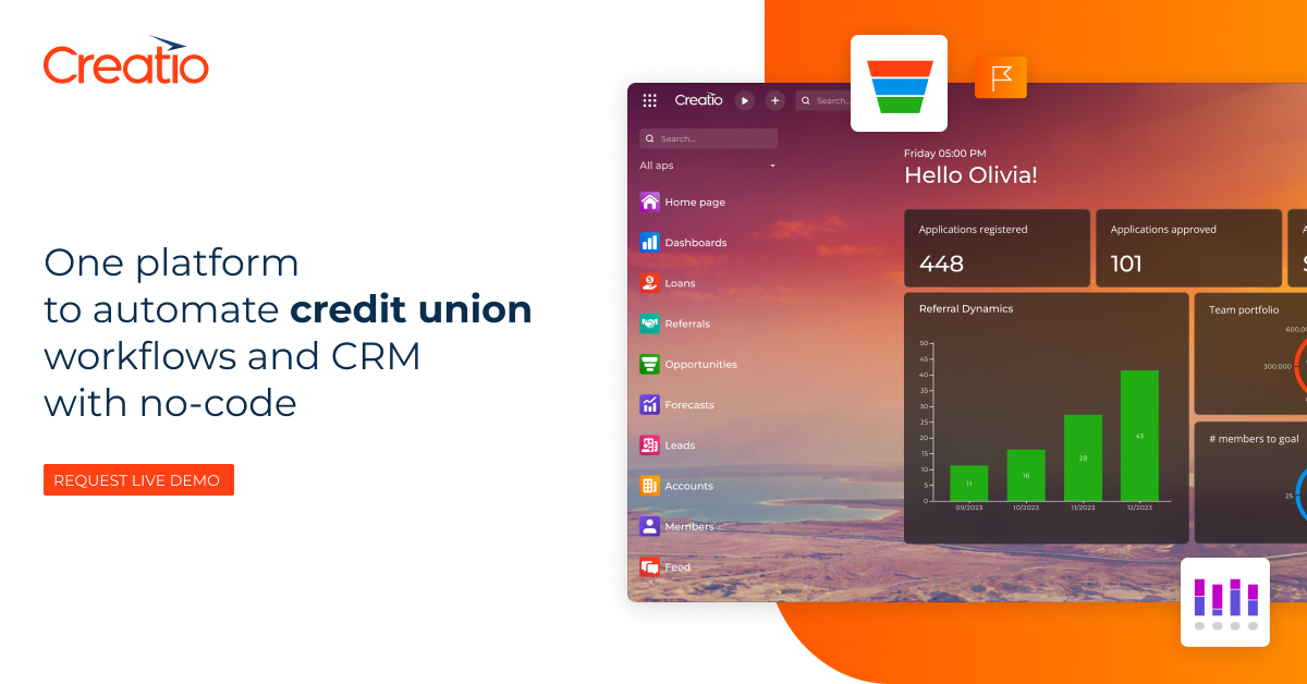 Credit Unions CRM & Workflow Automation Software with No-Code | Creatio
