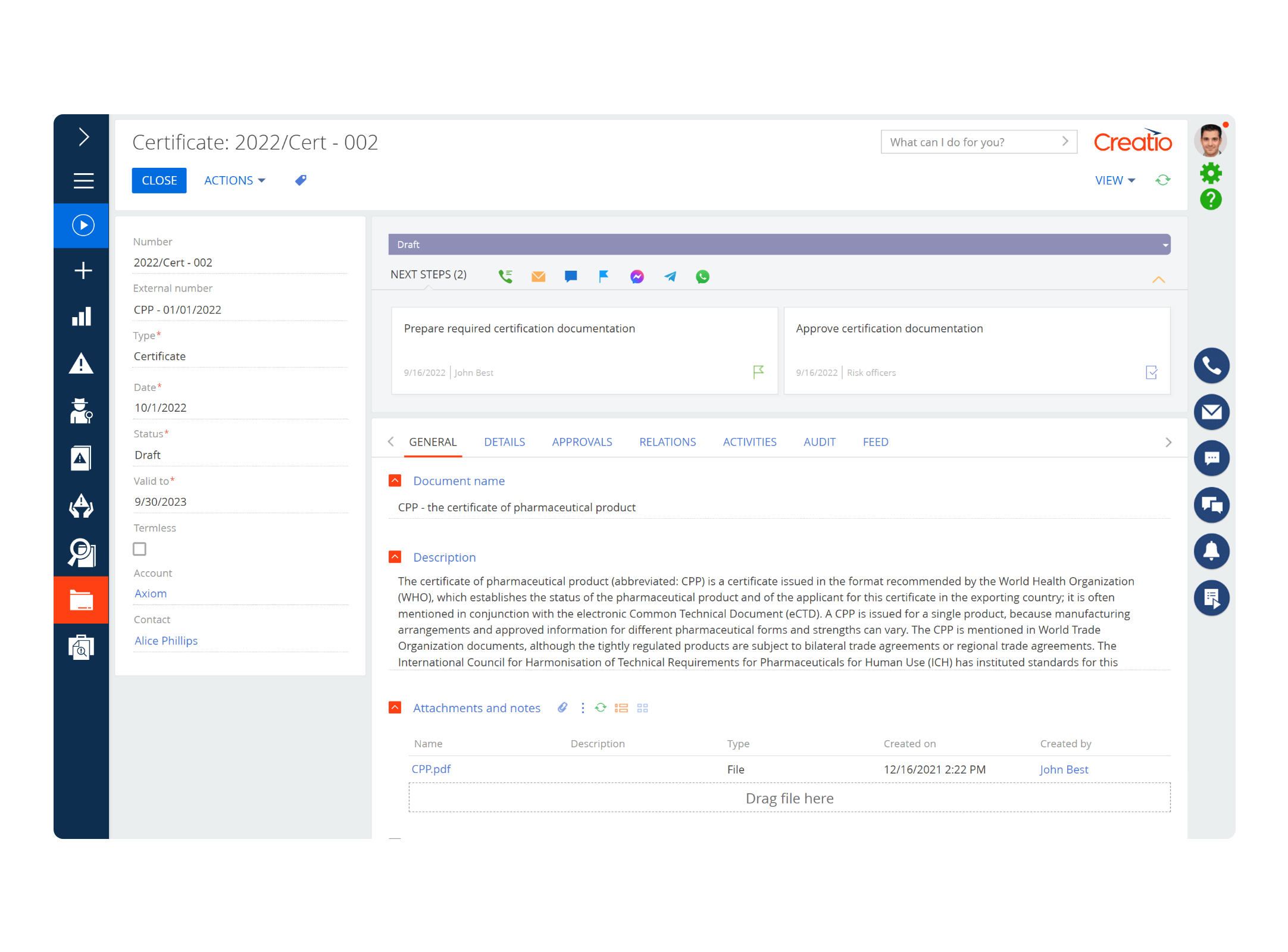 Pharma CRM & Workflow automation software with no-code | Creatio