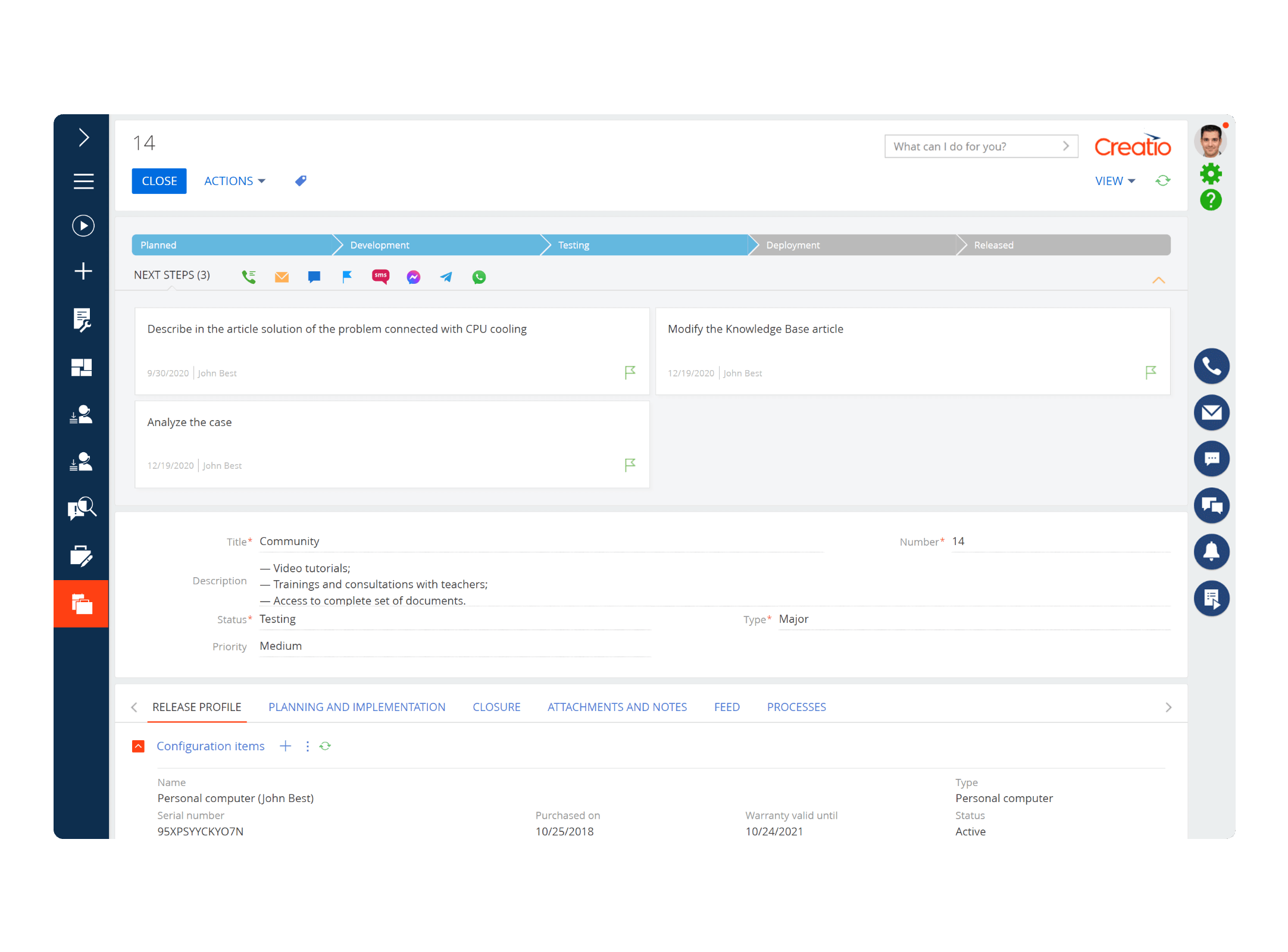 High tech CRM & Workflow automation software with no-code | Creatio
