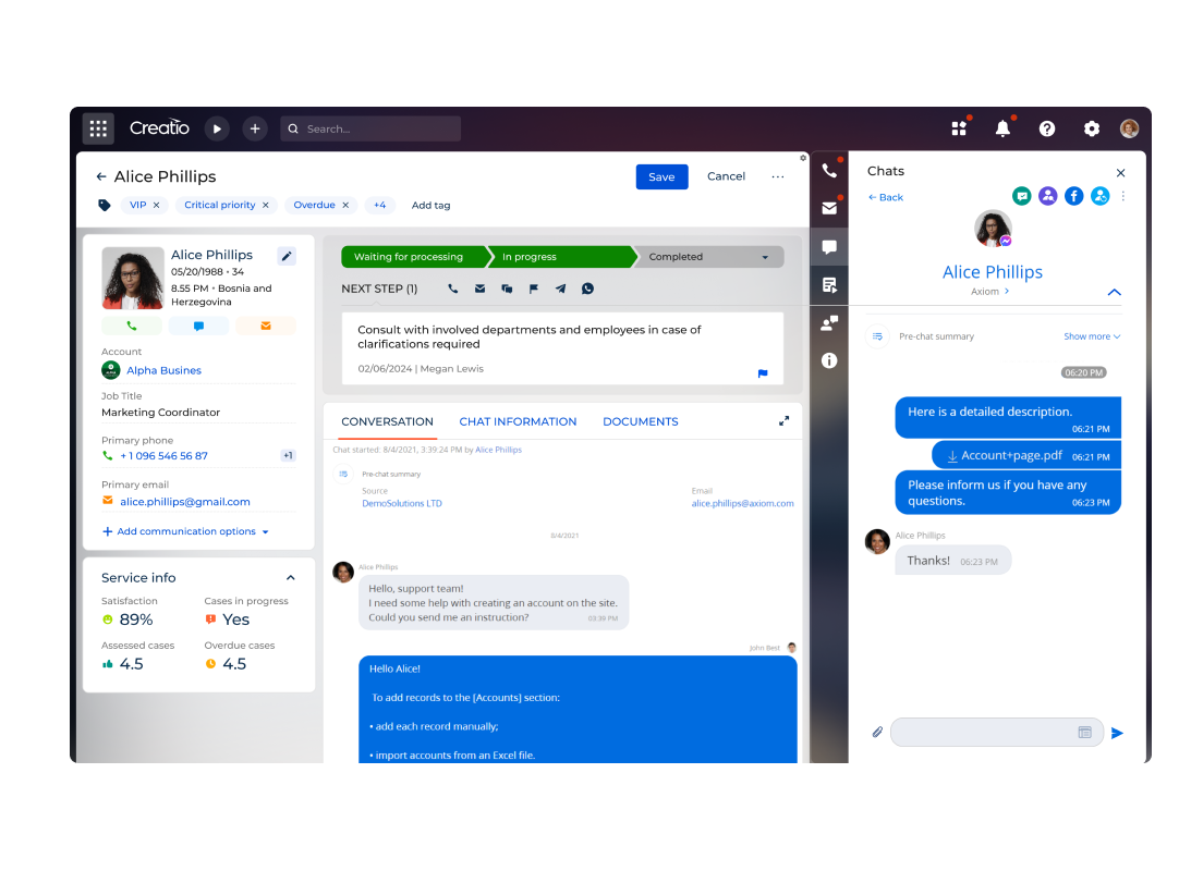 High tech CRM & Workflow automation software with no-code | Creatio