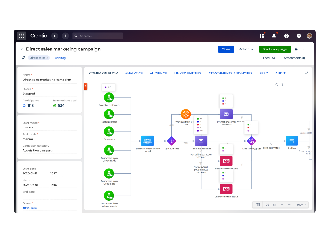 Telecom CRM & workflow automation software with no-code | Creatio