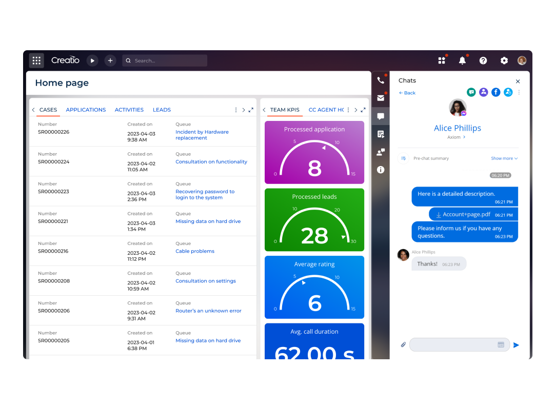 Telecom CRM & workflow automation software with no-code | Creatio