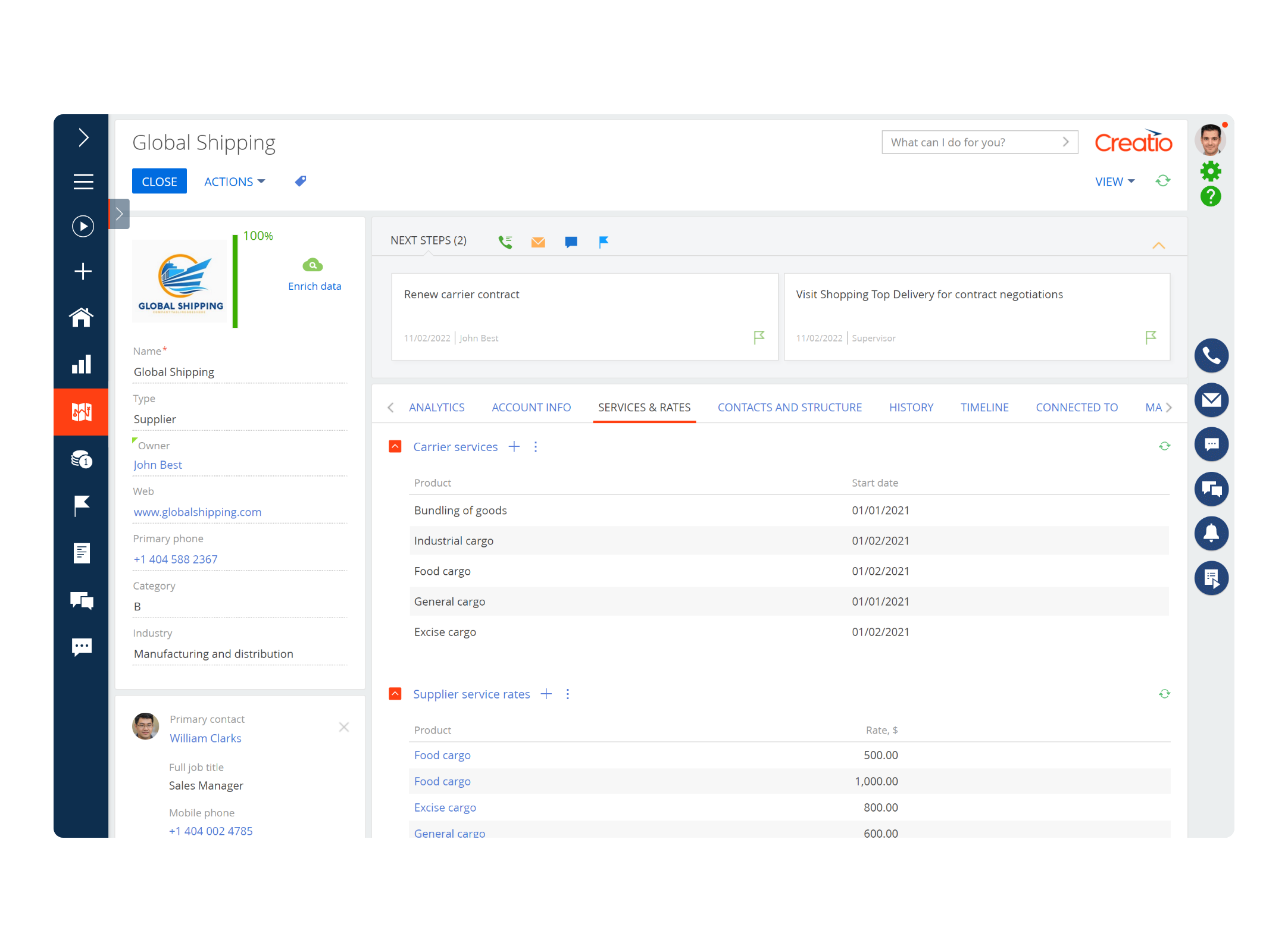 Crm And Workflow Automation Platform For Logistics And Transport Creatio